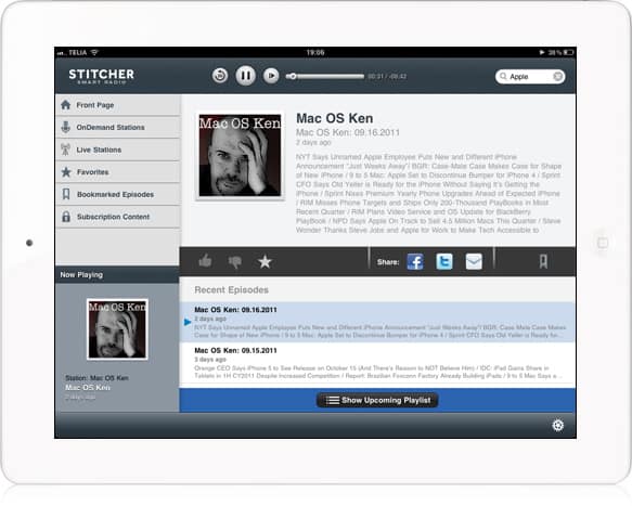 Podcast och radio-appen Stitcher Radio snyggar till utseendet
