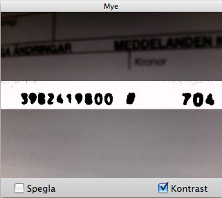 Scanna OCR-nummer med din iSight-kamera
