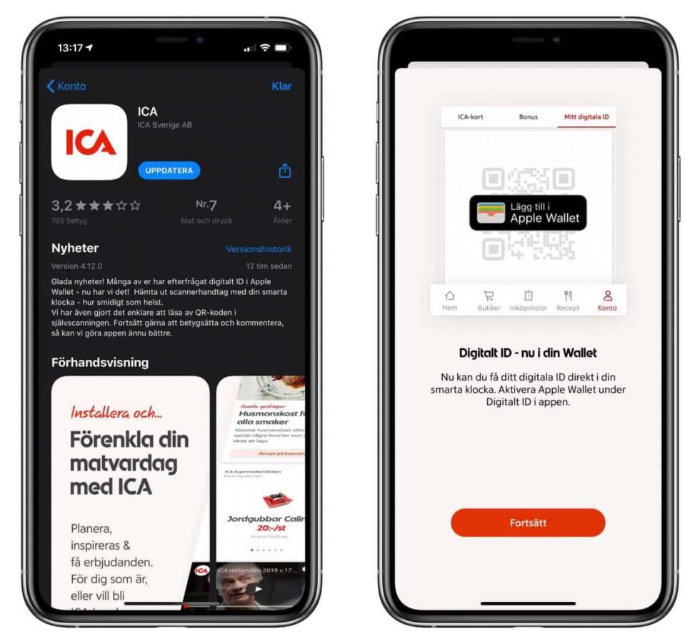 ICA-kortet går nu att lägga på hyllan om du har en iPhone