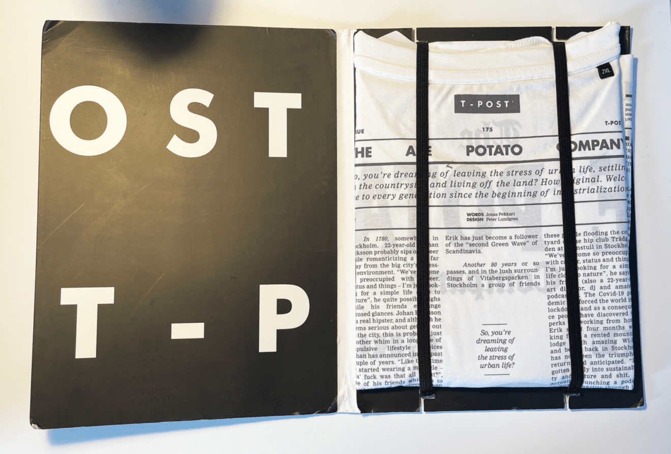 T-post är en tidning som är tryckt på din tröja