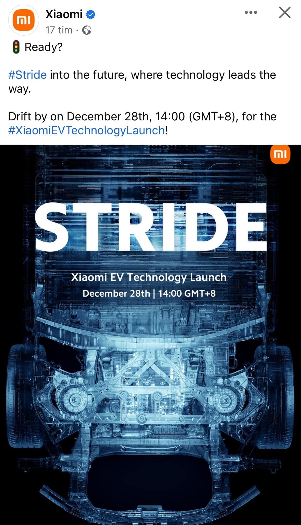 Mer information om elbilen Xiaomi Stride på gång